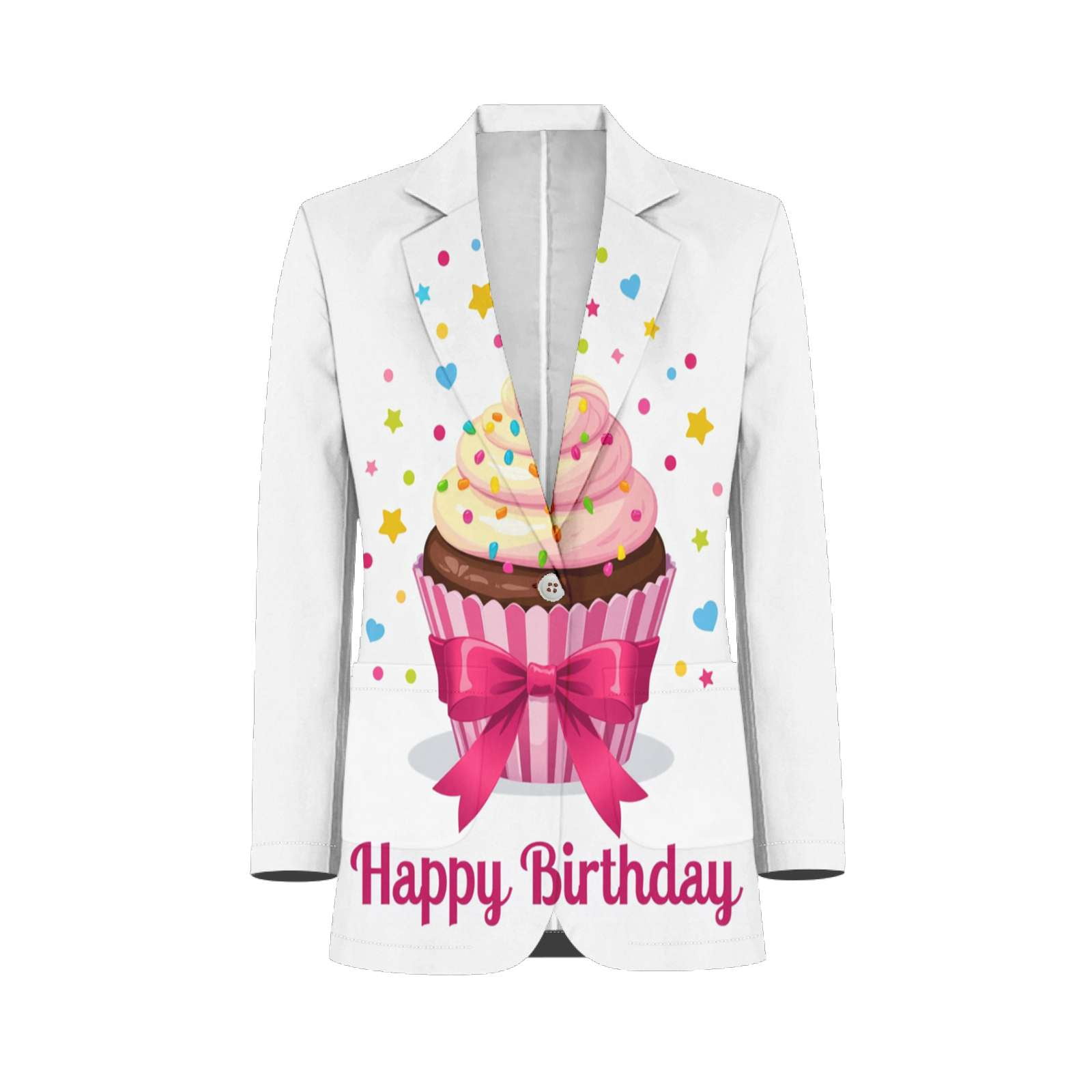 Birthday Cupcake With Lit Candle Customized Men's Suits full man Shawl ...