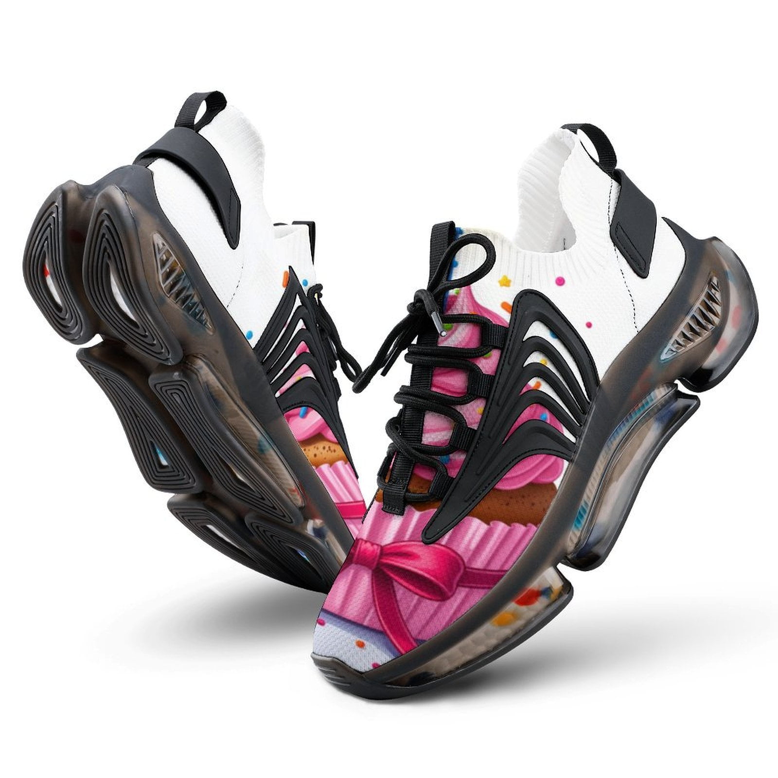 Birthday Cupcake with Lit Candle Walking Shoes for Men Woman ...