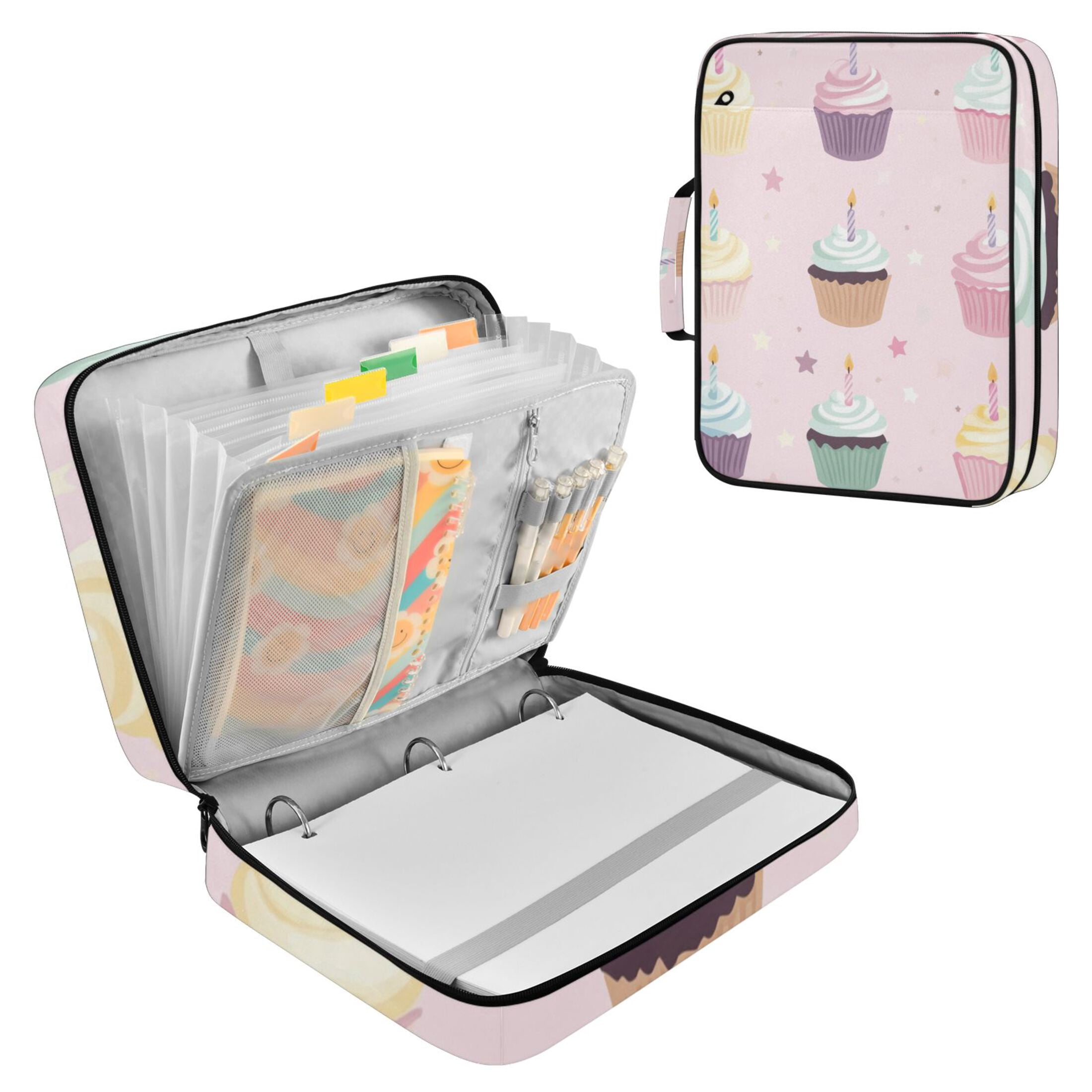 Birthday Cupcakes Candles Stars Accordion File Organizer Expanding File ...