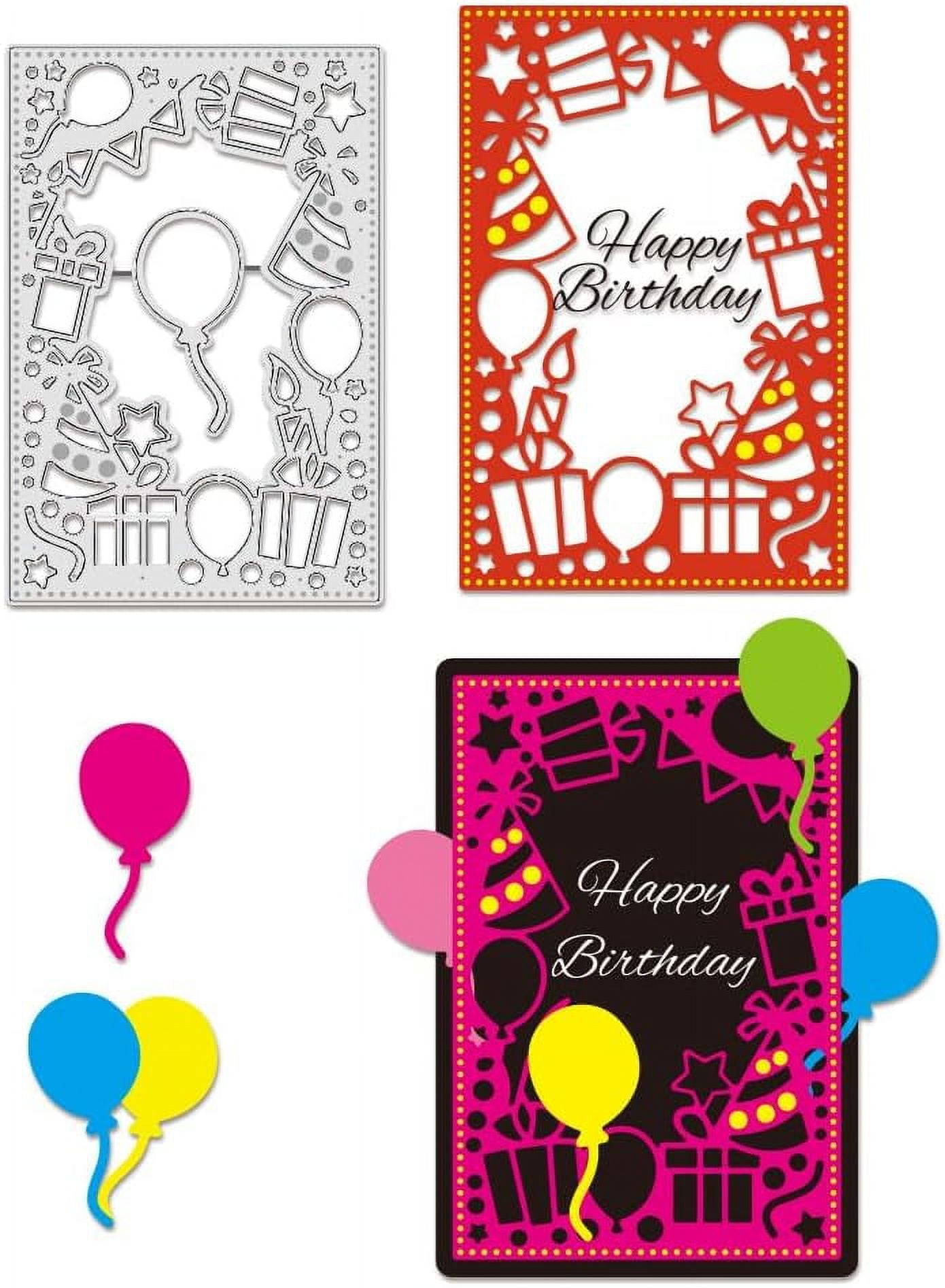 Birthday Cutting Dies Birthday Border Background Stencils Balloons ...