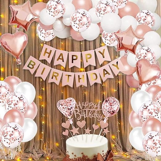 Birthday Decoration Items For Girls - 53Pcs - Walmart.com