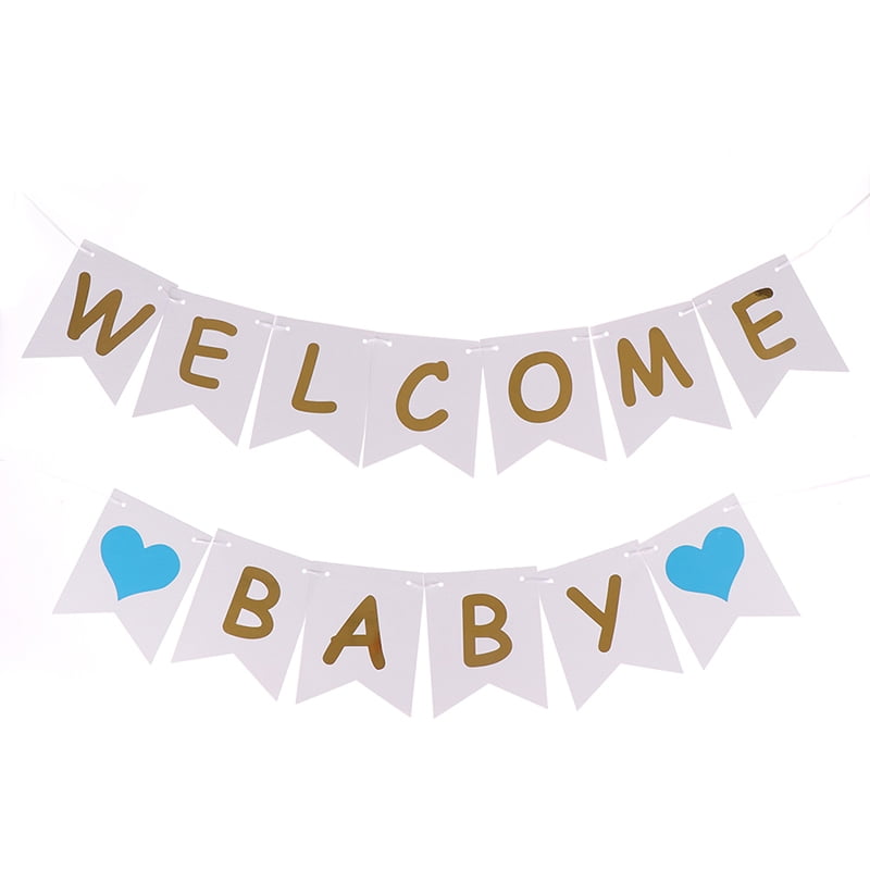 Birthday Decoration Welcome Baby Banners Paper Flags Baby Shower ...