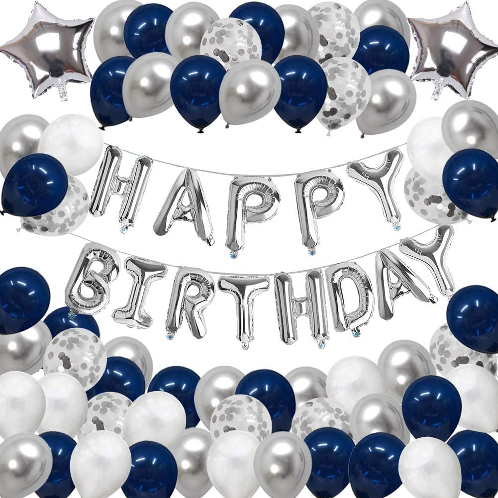 Birthday Decorations Happy Party Balloons Banner Supplies for Boys ...