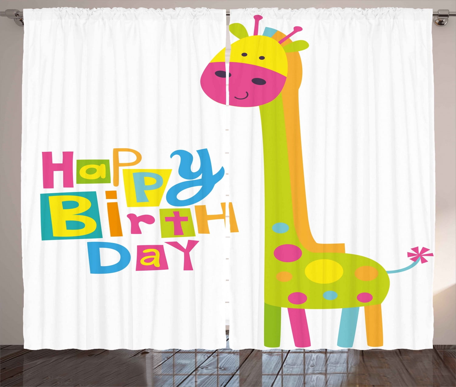 Birthday Decorations for Kids Curtains 2 Panels Set, Children ...