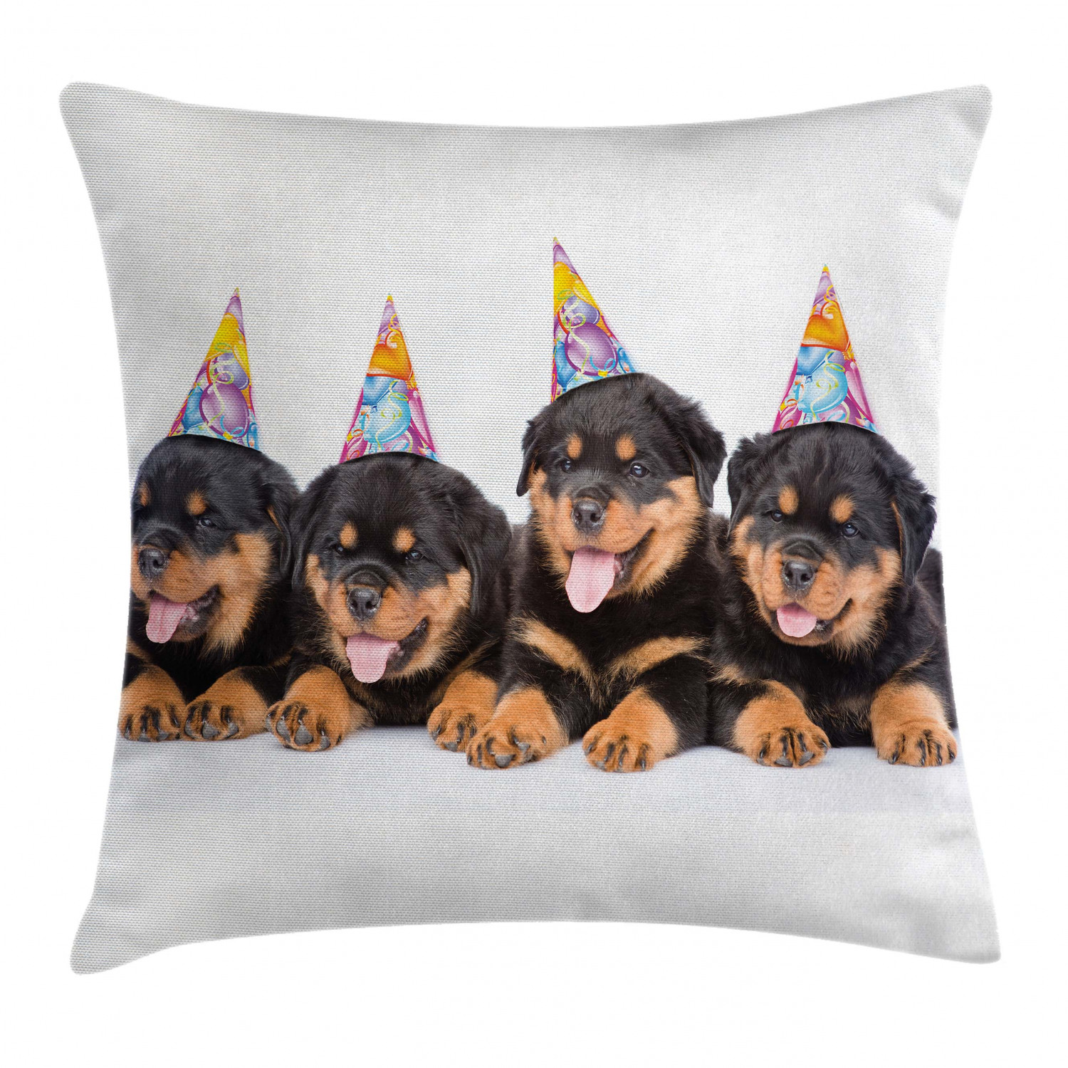 Birthday Decorations for Kids Throw Pillow Cushion Cover, Rottweiler ...
