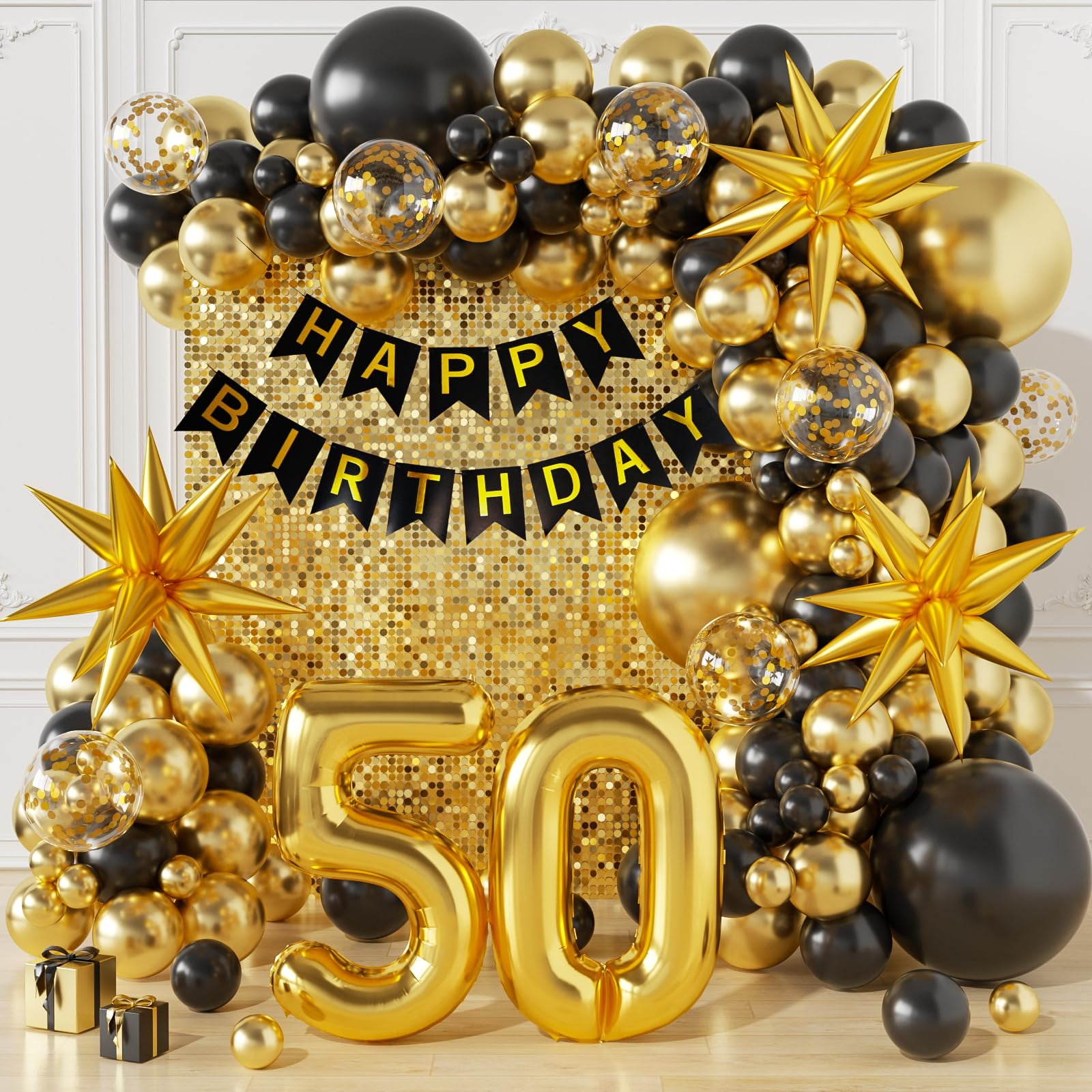 Birthday Decorations for Men and Women, Happy 50th Birthday Banner ...