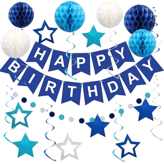 Happy Birthday Banner Decorations, Birthday Hanging Decorations with ...