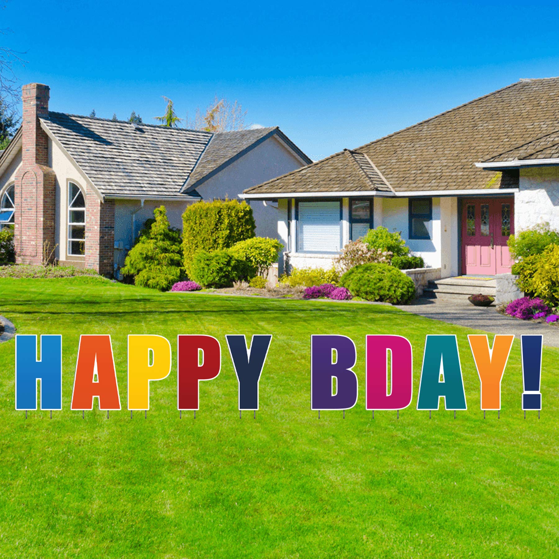 Birthday Decorations â€ Yard Signs with Stakes Spell HAPPY BDAY ...