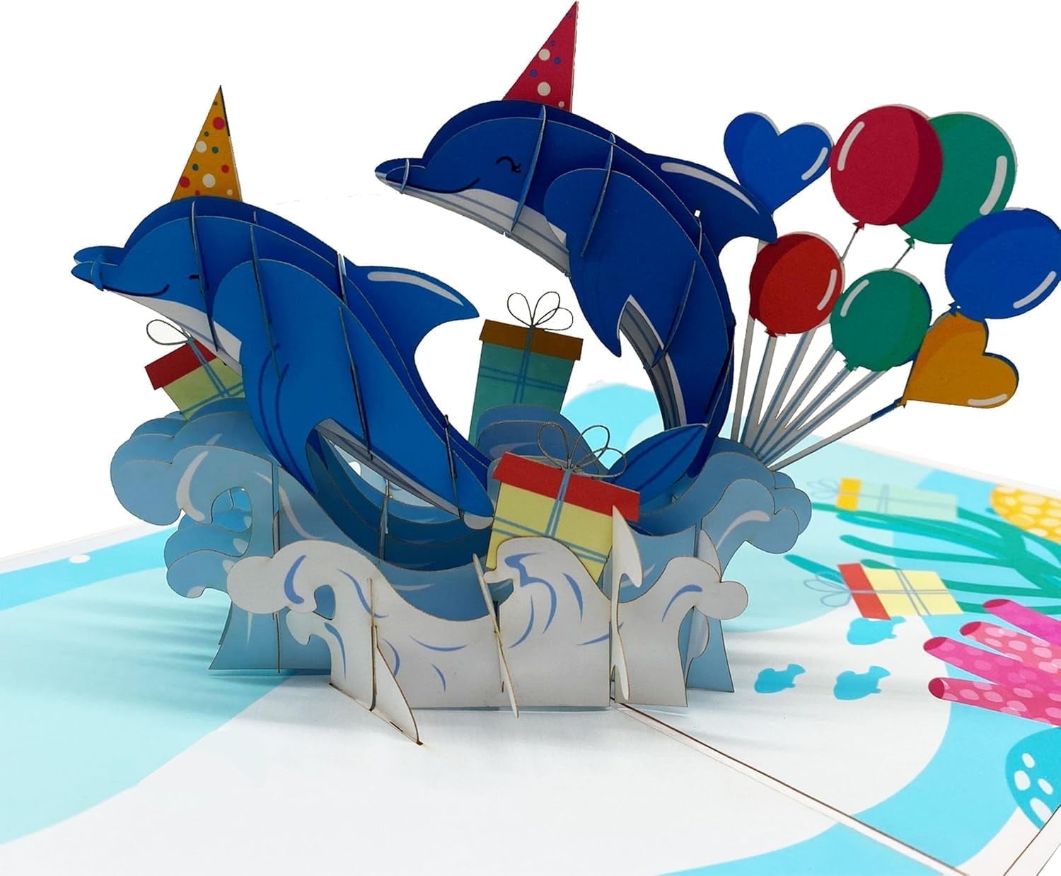 Birthday Dolphins Pop-Up Card | Stunning Handmade Popup Birthday Card ...