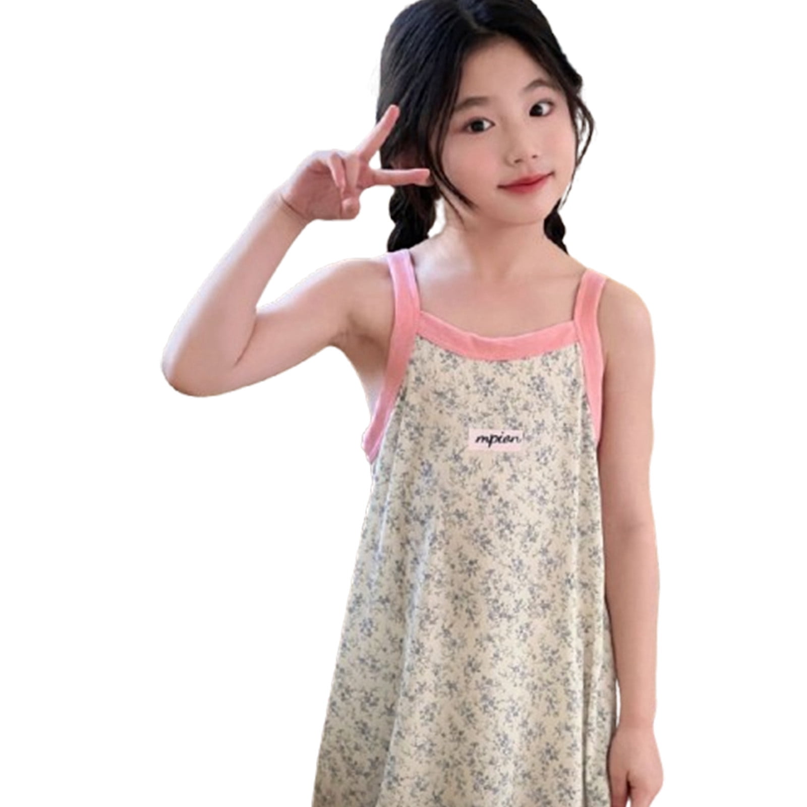 Birthday Dress Girls Summer Daily Leisure Dress Strappy Dress Little ...