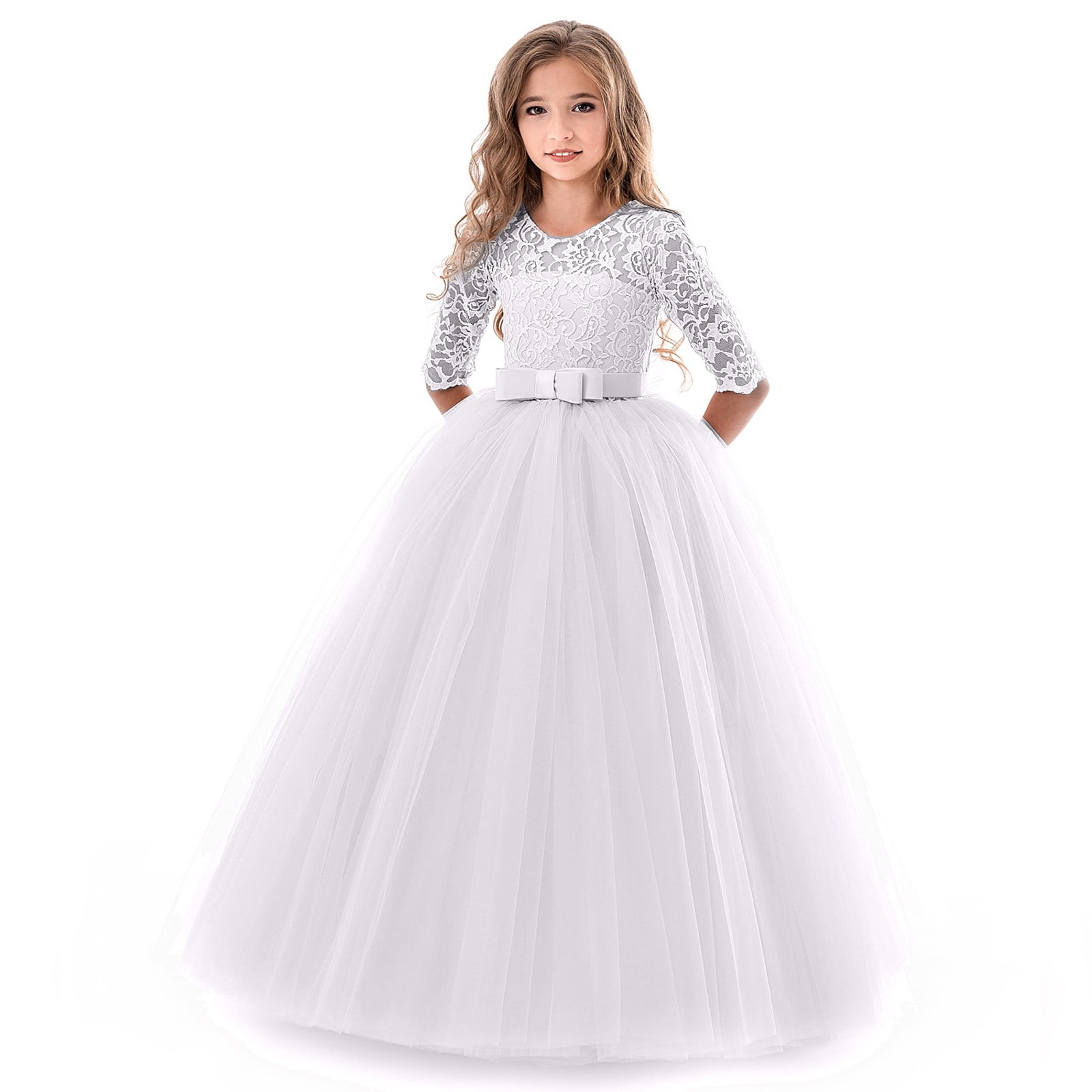 Birthday Dresses for Girls 5 Years Old Long Girl Dress Formal Bowknot ...