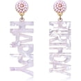 Birthday Earrings Beaded Glitter HAPPY BIRTHDAY Letter Drop Dangle ...