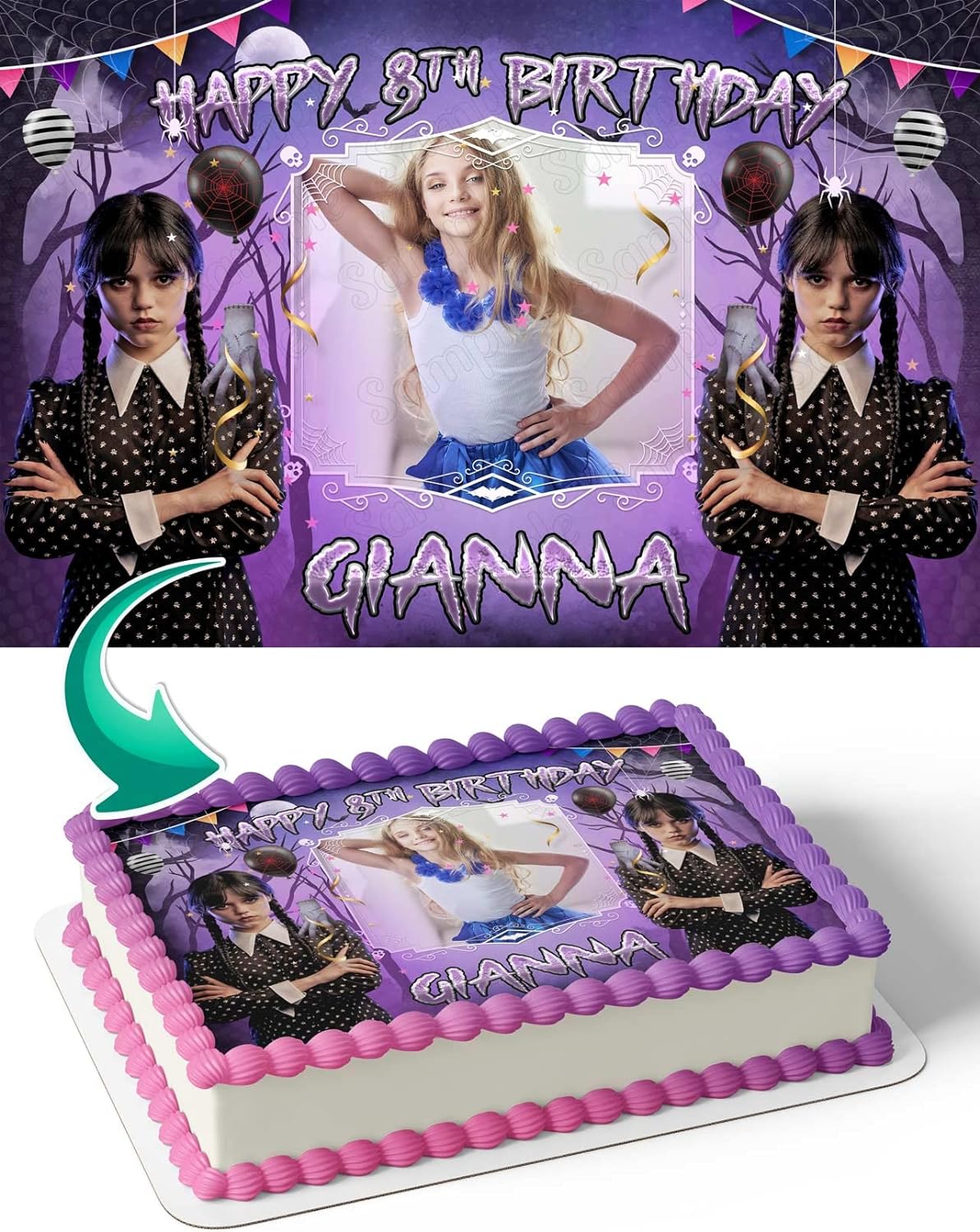 Birthday Edible Cake Topper for 1/4 Sheet (8.5x11 inches) Personalize ...