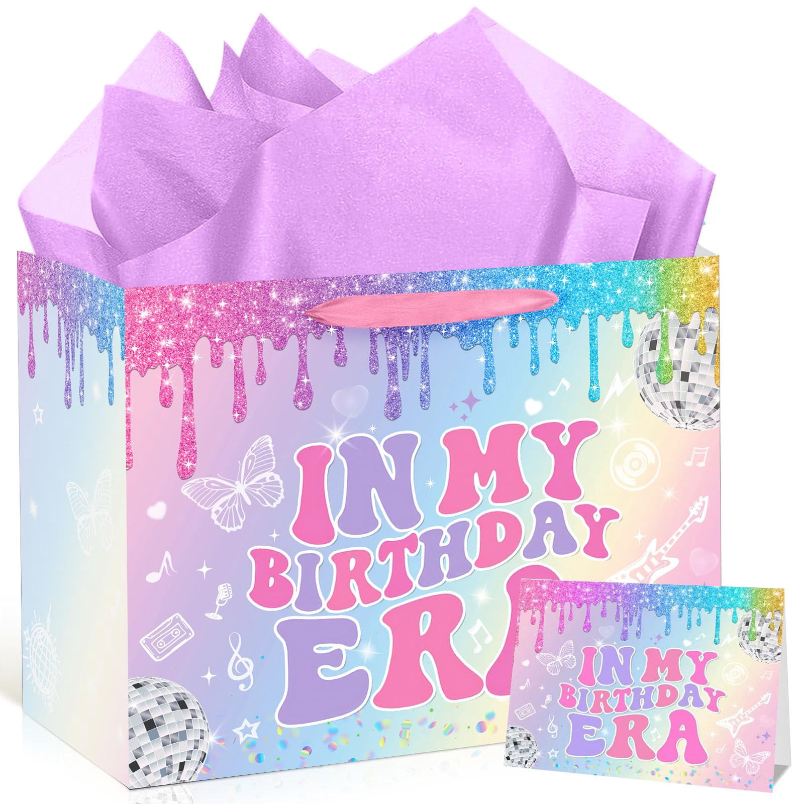 In My Birthday Era Gift Bag SMRwith Tissue and Card Music Themed ...