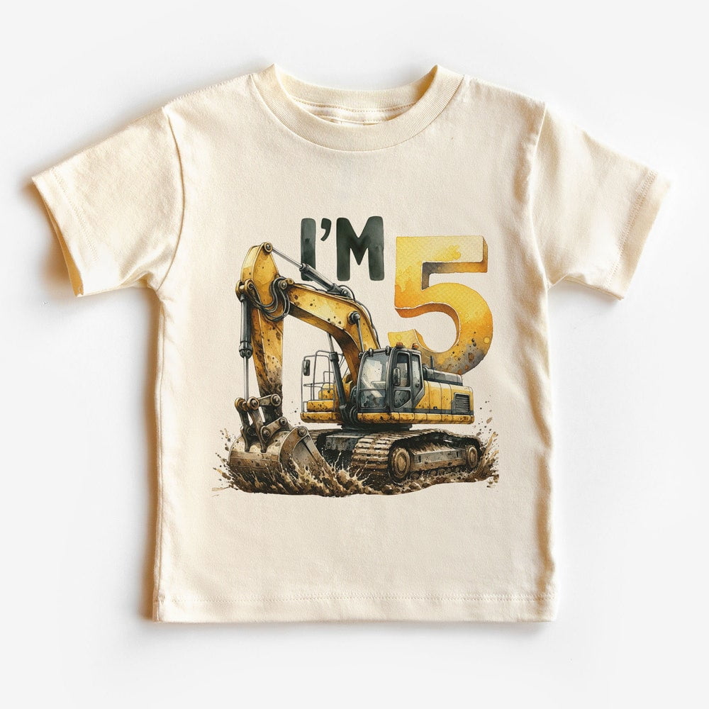 Birthday Excavator Toddler Shirt - Boys 5Th Birthday Construction Kid'S ...