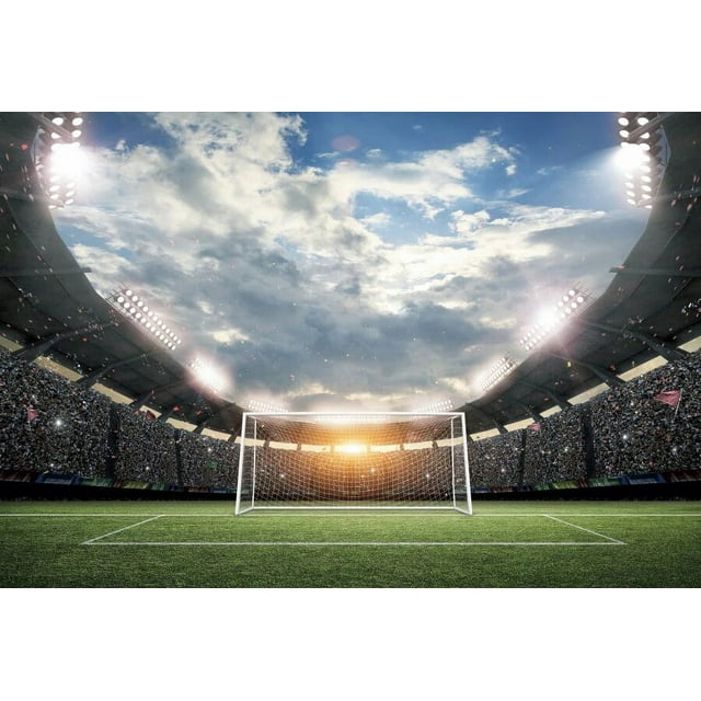 Birthday Football Photocall Backgrounds Field Grassland Lights Newborn ...