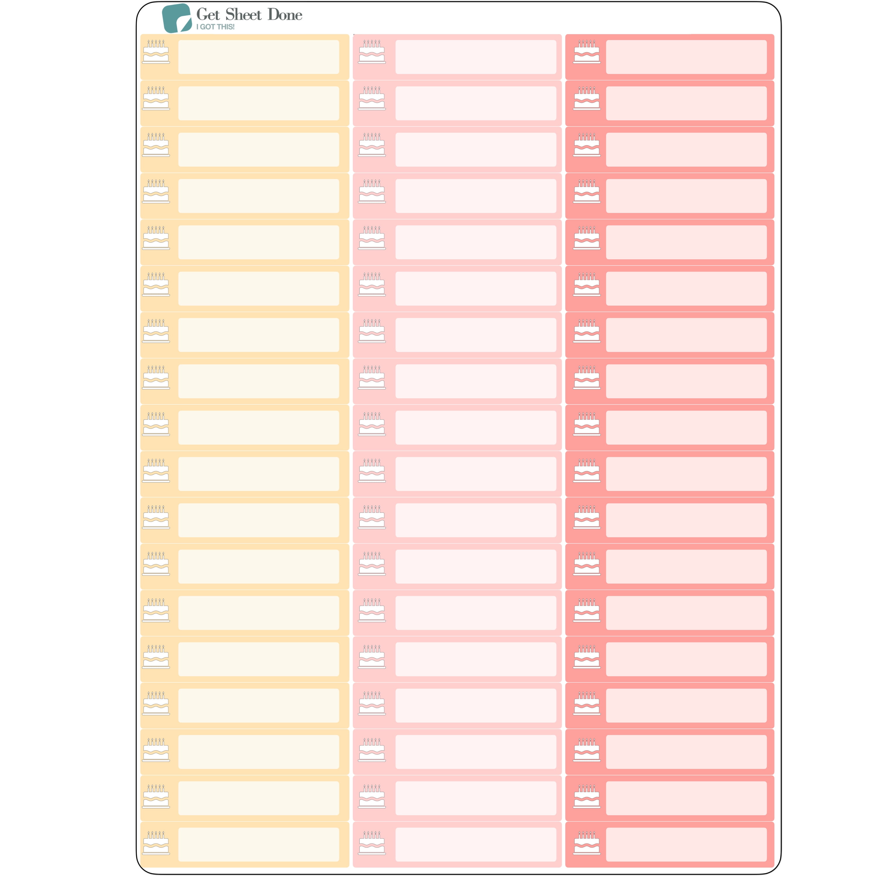 Birthday Functional Box Planner Stickers / Appointments Reminder ...