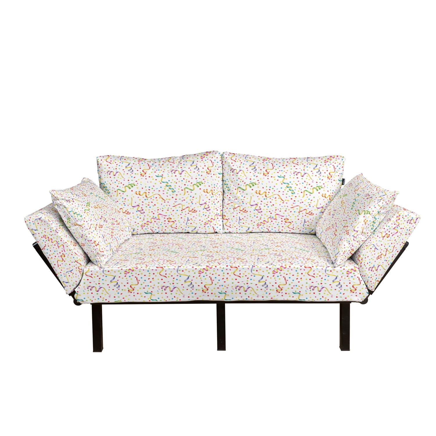 Birthday Futon Couch, Colorful Party Pattern Happy Occasion Theme Dots ...