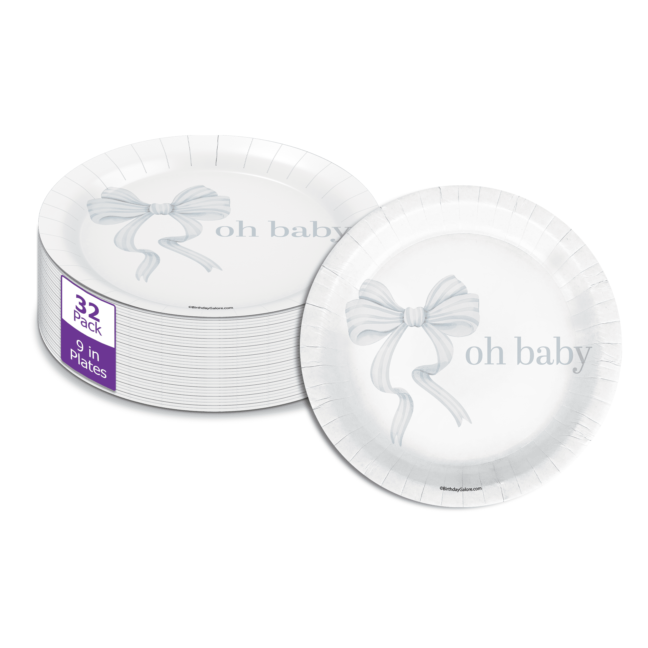 Birthday Galore Blue Bows Oh Baby Baby Shower - 32 Piece Disposable ...