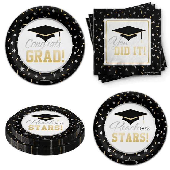 Birthday Galore Graduation Party Tableware Set, Plates and Napkins for ...