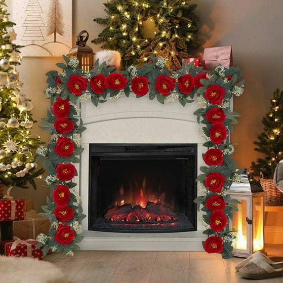 Birthday Garland with Artificial Flowers, 68.9 Inch Party Decoration ...