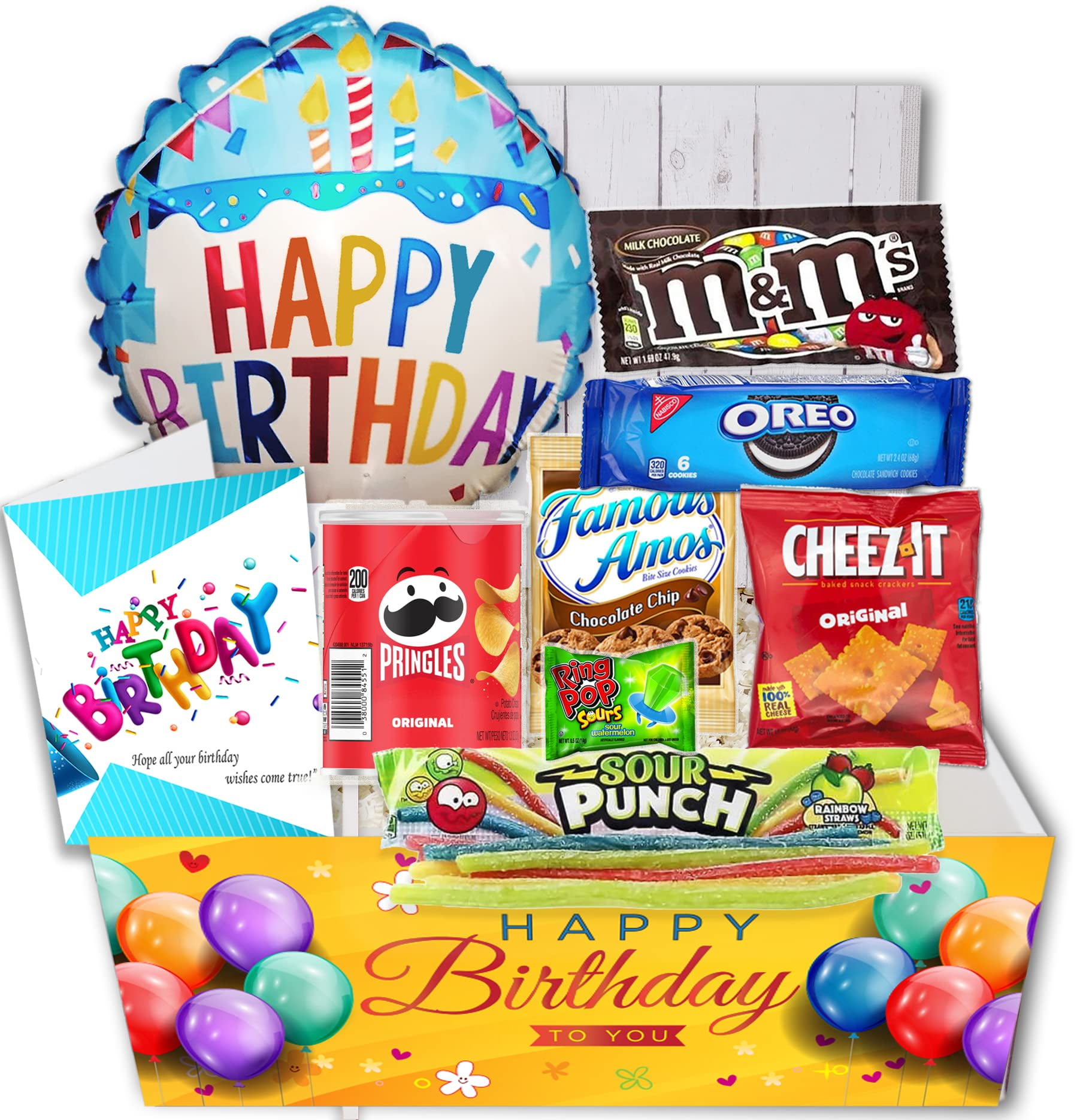 Birthday Gift Basket Candy DEF29 variety pack with a Happy Birthday ...