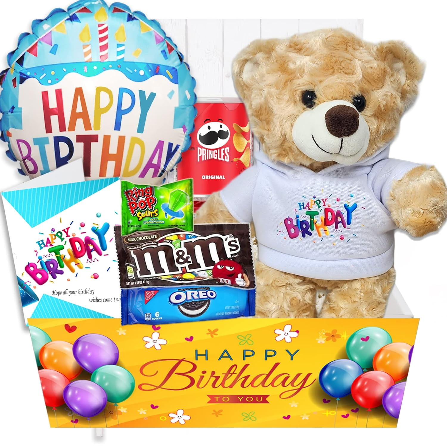 Birthday Gift Basket | Care Package for kids w/Teddy Bear, Happy ...
