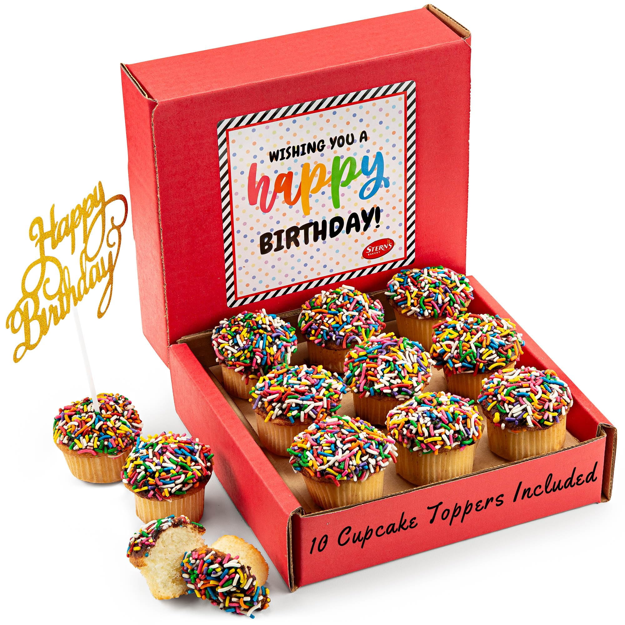 Birthday Gift Basket | Happy Birthday Cupcakes [9 Count] | Individually ...