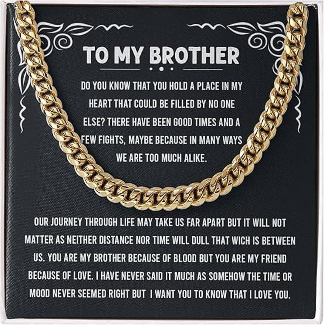 Birthday Gift for Brother from Sister, Cuban Link Chain with Message ...