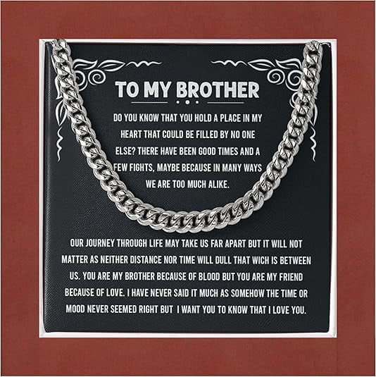 Birthday Gift for Brother from Sister, Cuban Link Chain with Message ...
