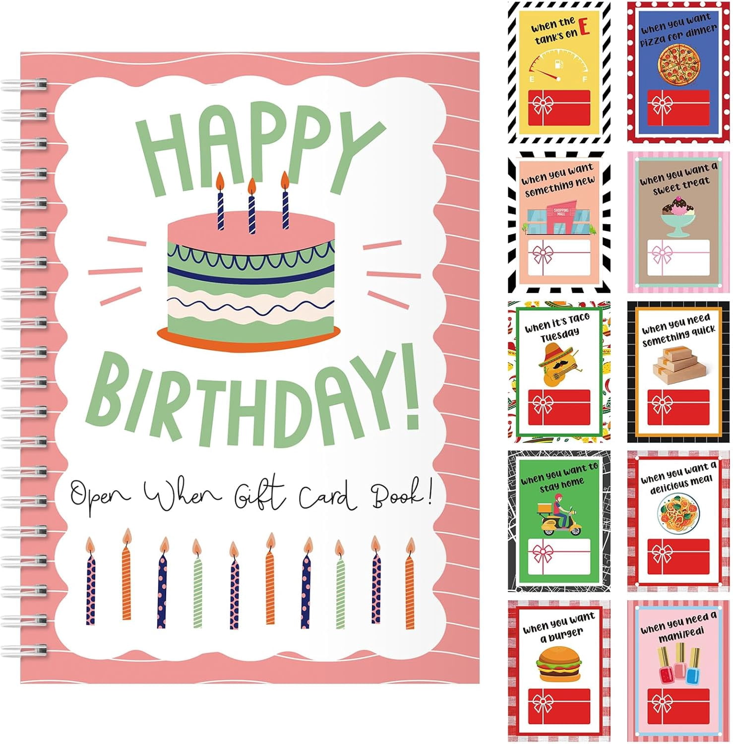 Birthday Gift Card Book 7 x 5 Inch Happy Birthday Booklet Organizer ...