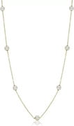 Birthday Gift For Her Simulated Diamond Bezel Set Necklace 14k Yellow ...