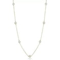 Birthday Gift For Her Simulated Diamond Bezel Set Necklace 14k Yellow ...