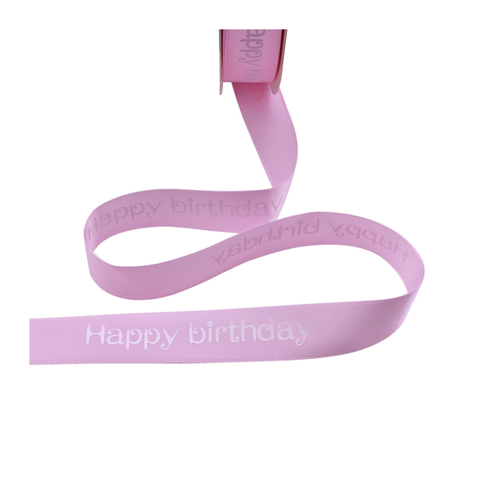 Birthday Gift Ribbon Print Happy Birthday Satin Ribbon Gift Cake Box ...