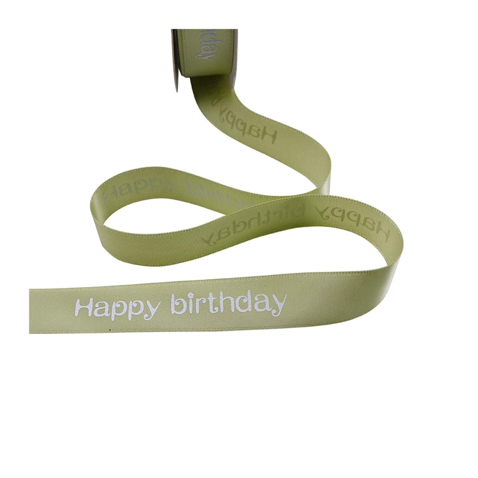 Birthday Gift Ribbon Print Happy Birthday Satin Ribbon Gift Cake Box ...