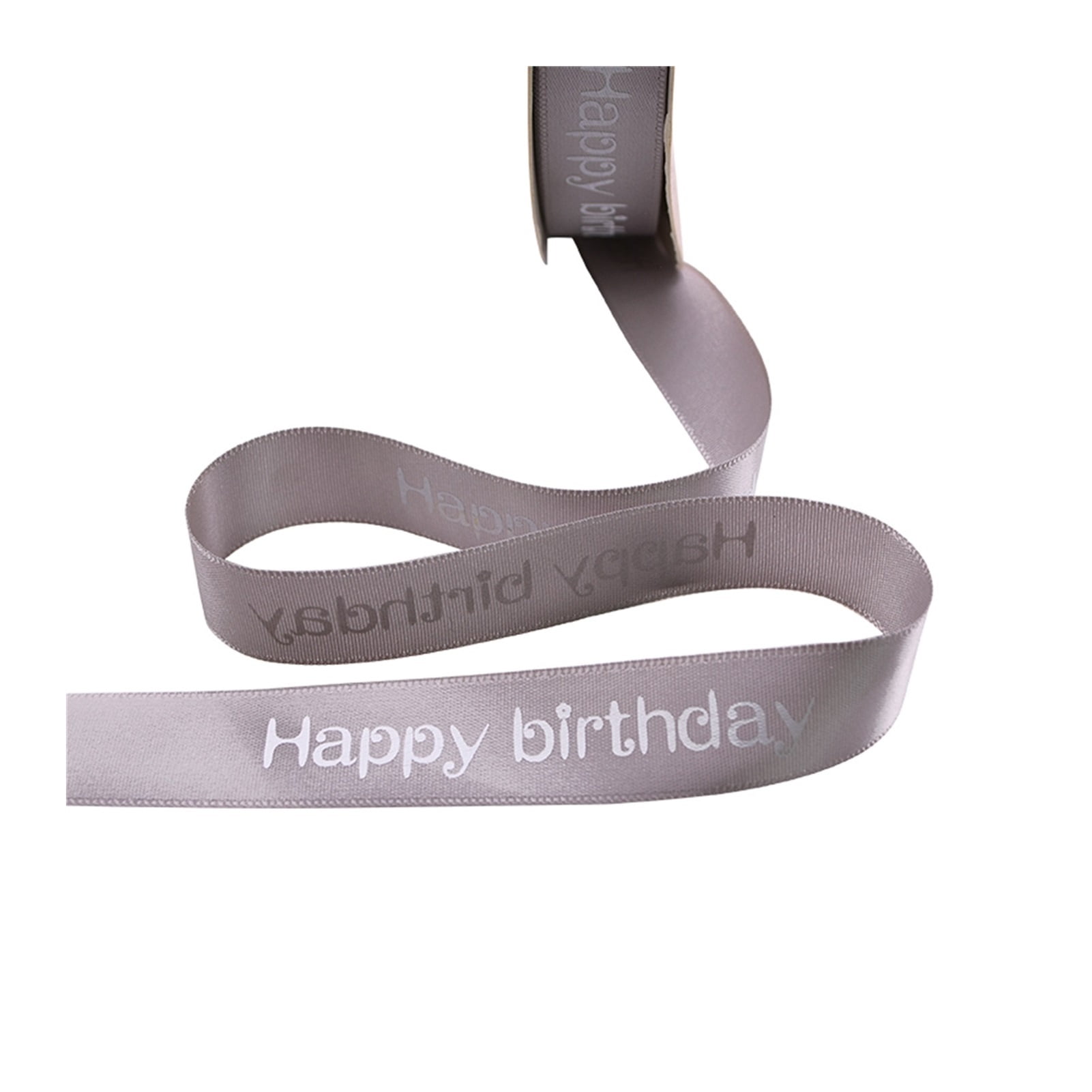 Birthday Gift Ribbon Print Happy Birthday Satin Ribbon Gift Cake Box ...