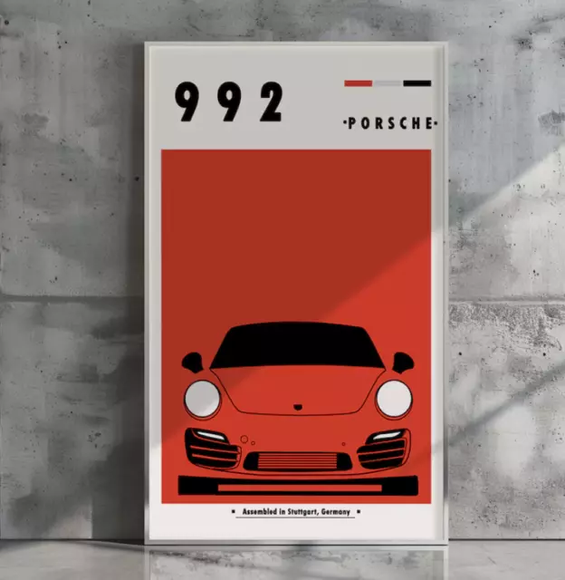Birthday Gift, Wall Decor, Carrera, Porsche Gt3, 992, Carrera NO FRAMED ...