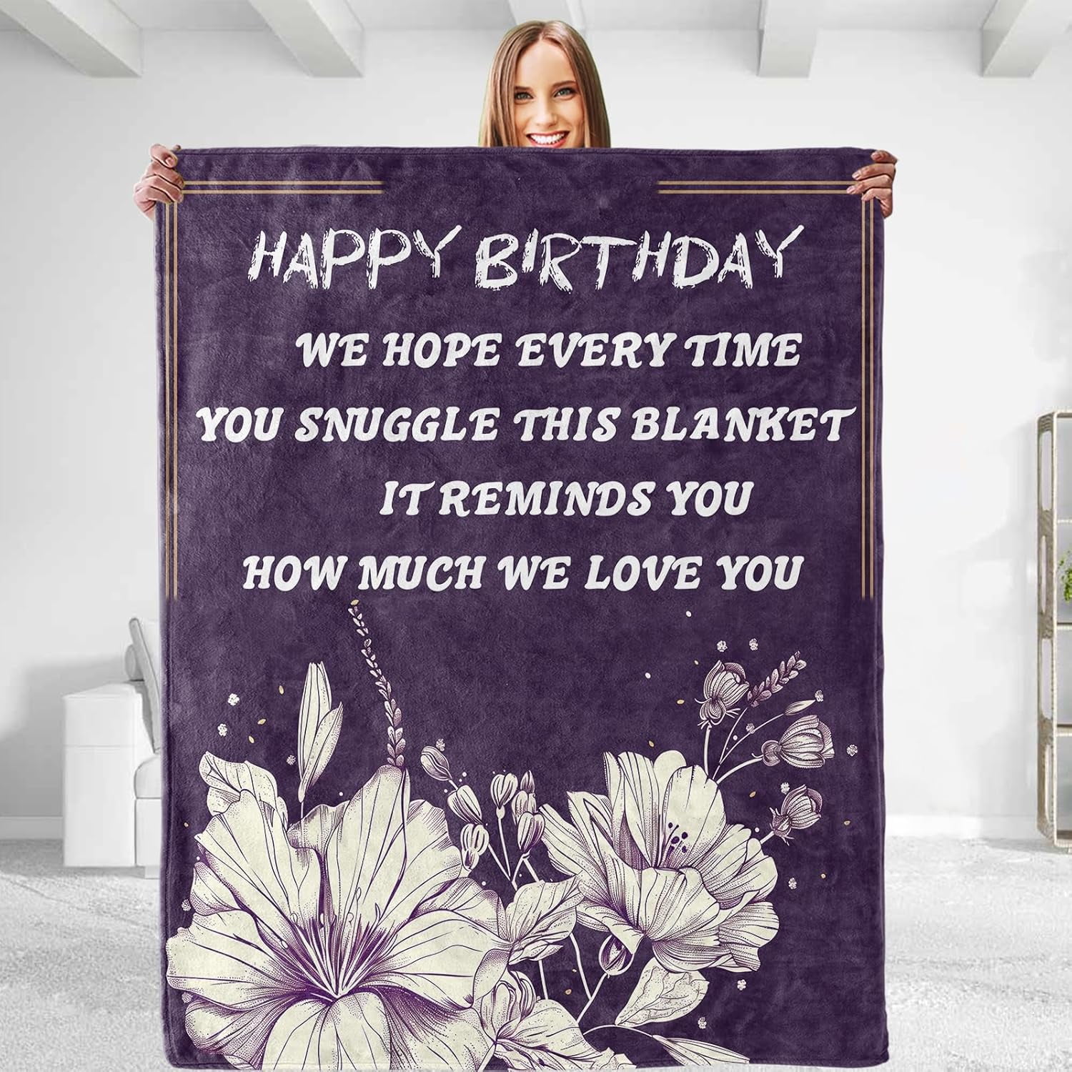 Birthday Gift for Women Girls Men Throw Blanket for Birthday Decoration ...