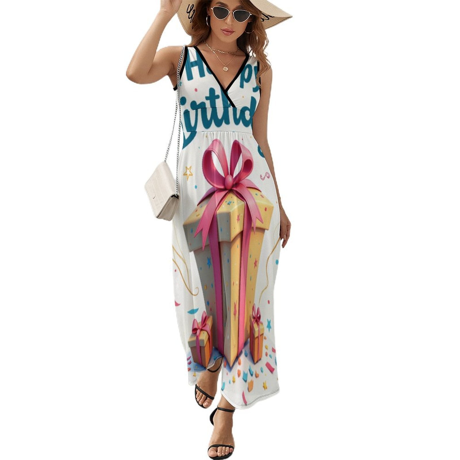 Birthday Gift with Balloons And Stars Dress Fashion Boho Beach Long ...