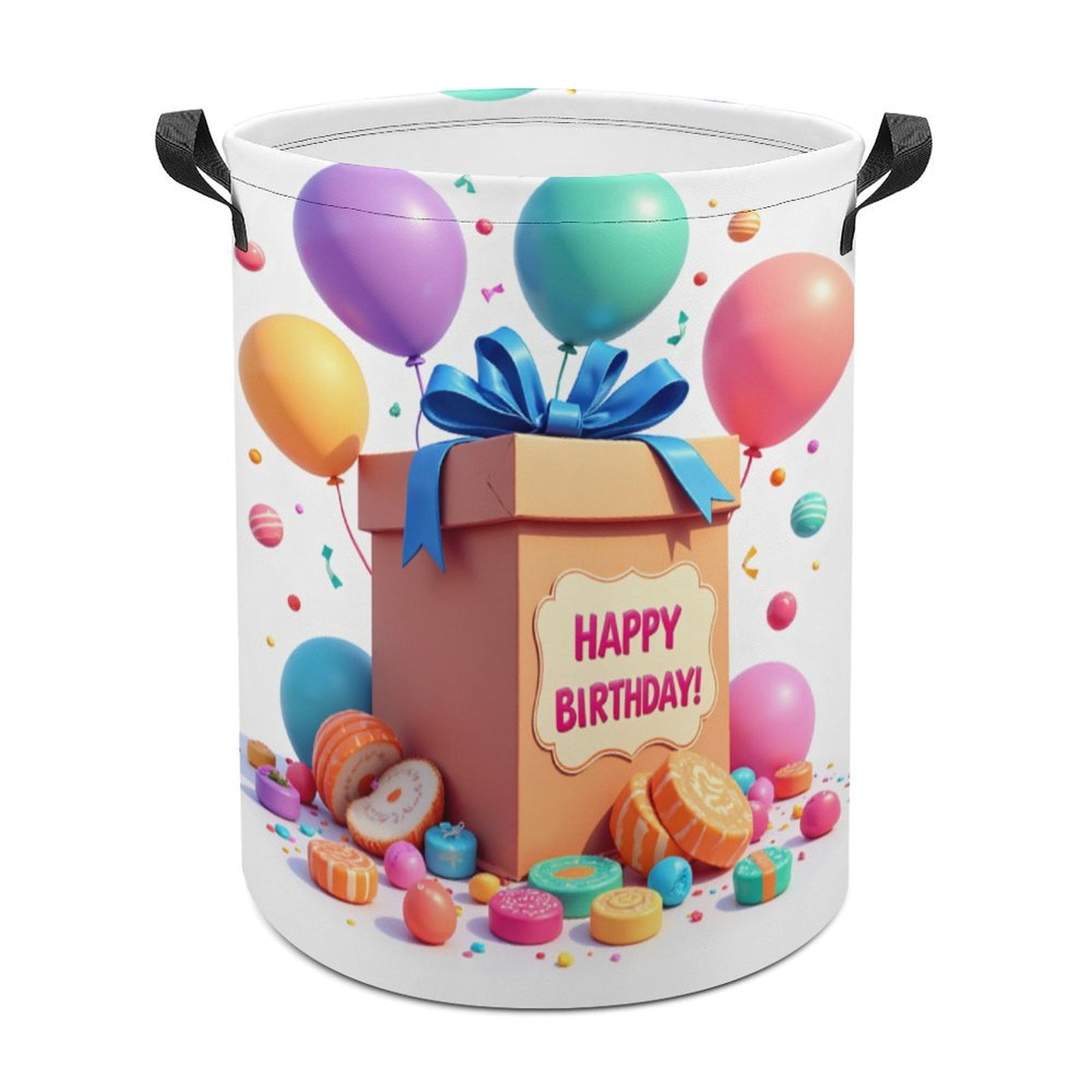 Birthday Gift with Colorful Balloons Large Dirty Clothes Hamper ...