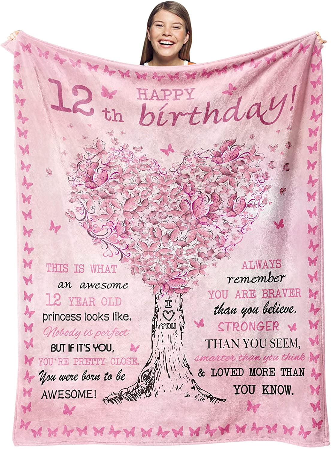 Birthday Gifts for 12 Year Old Girl Blankets - 12th Birthday Gifts ...