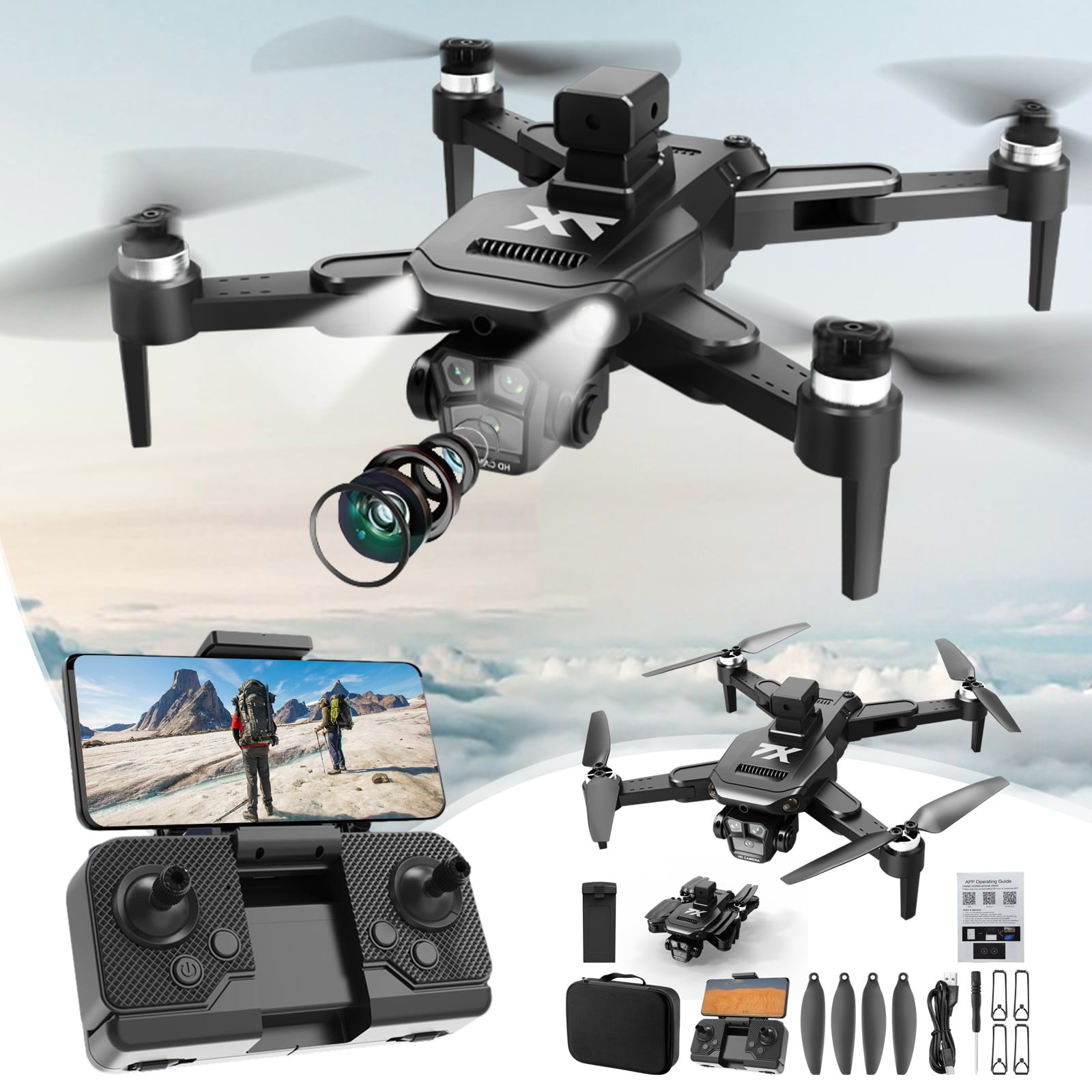 Birthday Gifts for Boys Age 8-12, Beginner Drone with Camera, Brushless ...