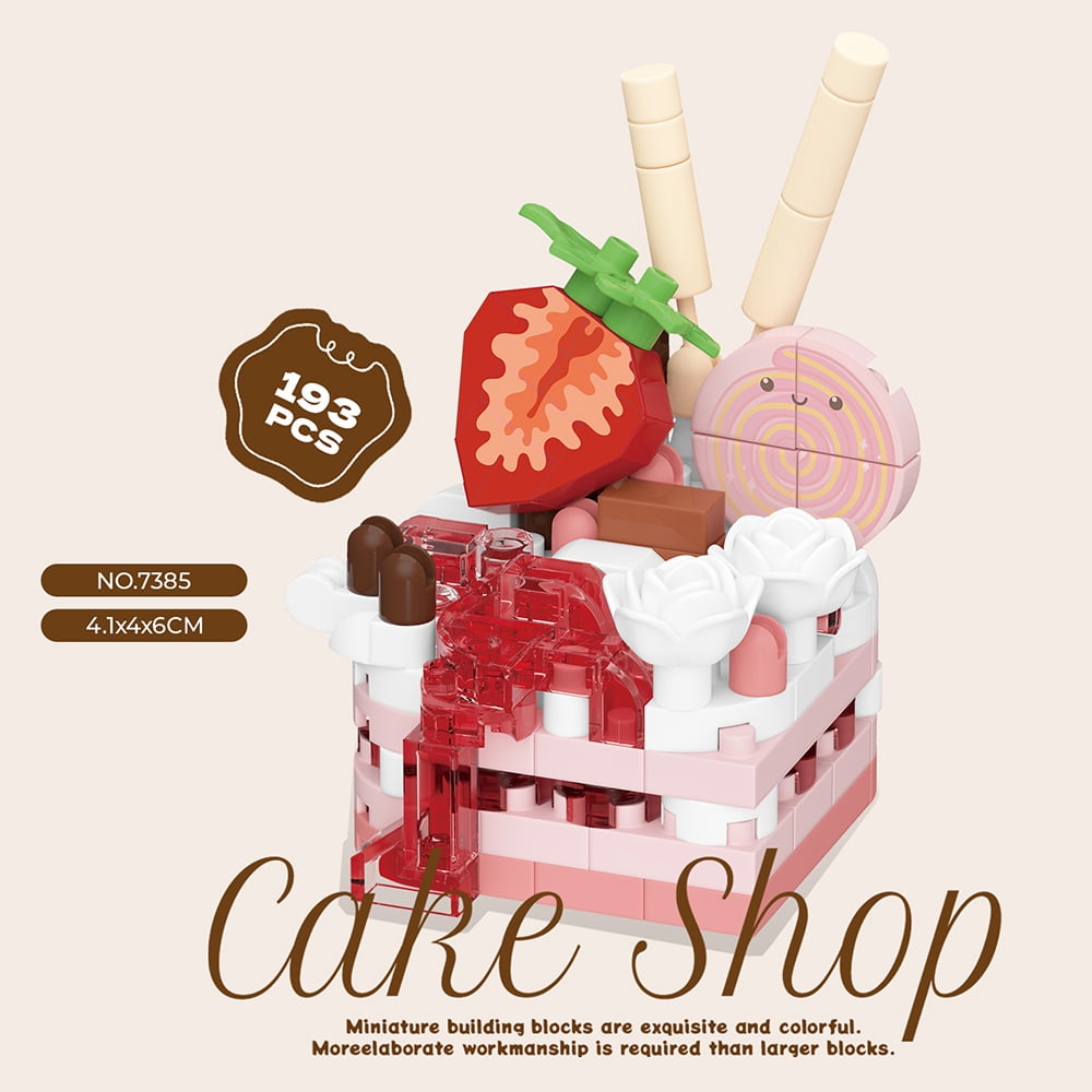 Birthday Gifts DIY Mini Cake Decorations Kids Building Blocks Toys Mini ...