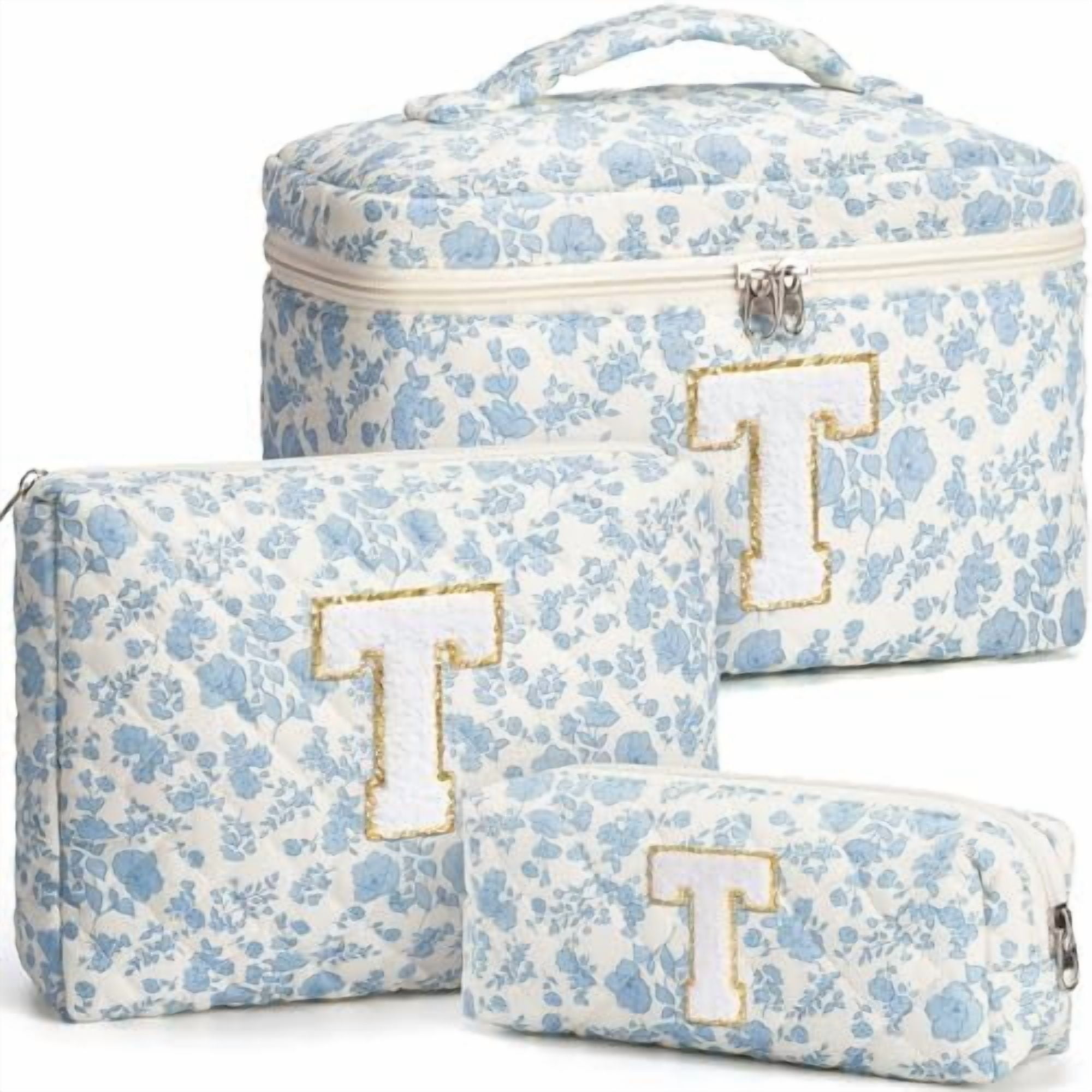 Birthday Gifts for Teen Girls Women, Personalized Initial Makeup Bag ...