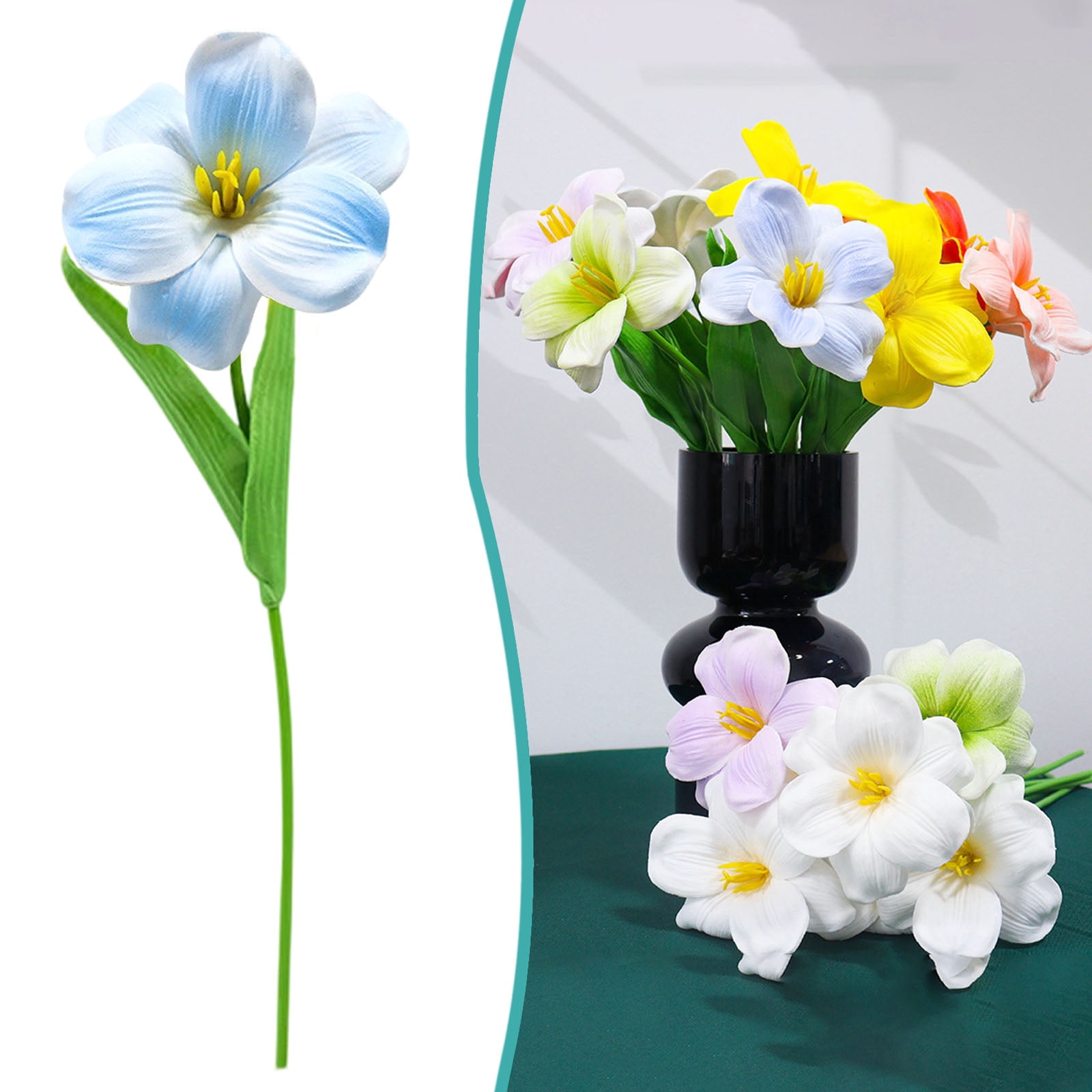 Birthday Gifts for Women 1pc Blue Flowers PU Real Touch Flowers Womens ...