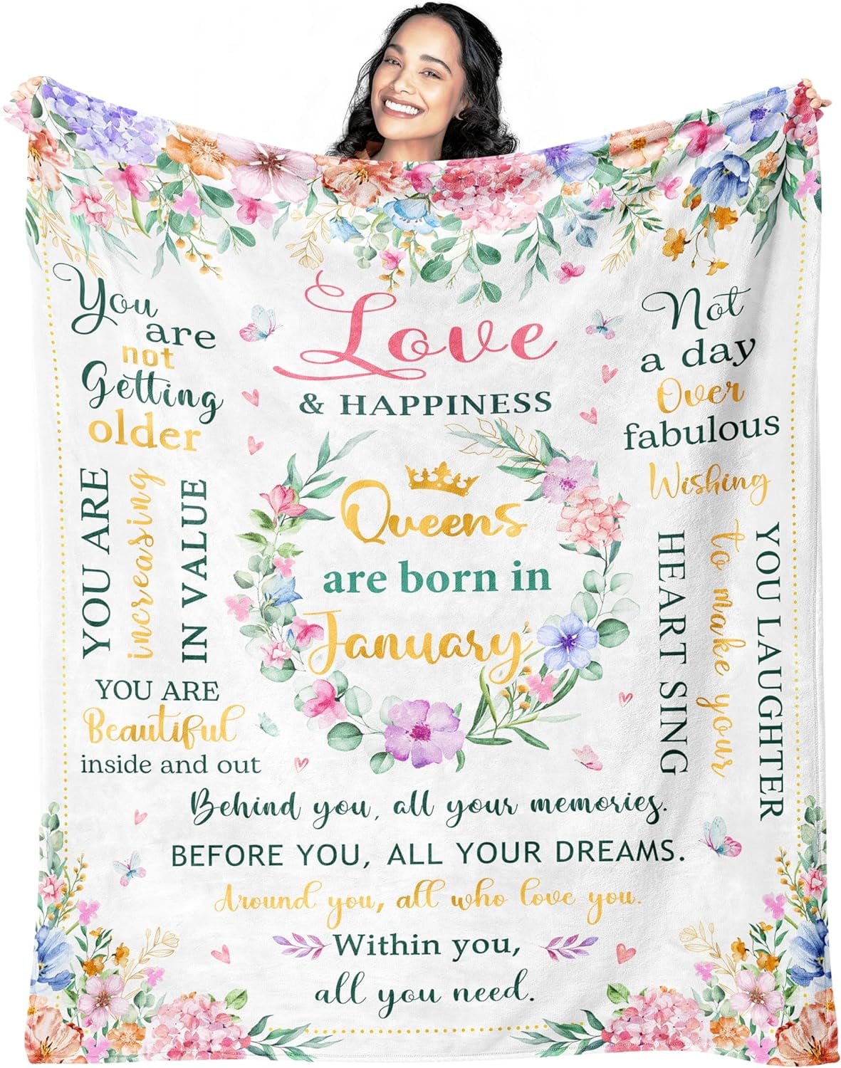 Birthday Gifts for Women Blanket 60"x50", September Birthday Gifts for Women Friendship Mom ...