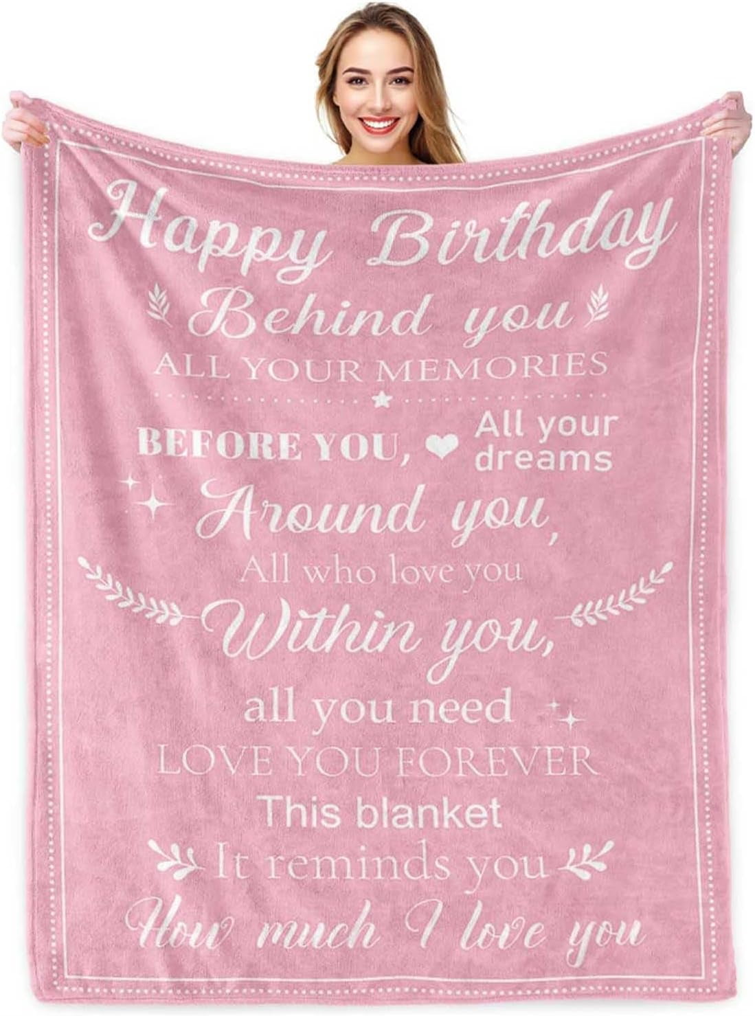 Birthday Gifts for Women Friendship Birthday Blanket Mom Birthday Gifts Happy Birthday ...