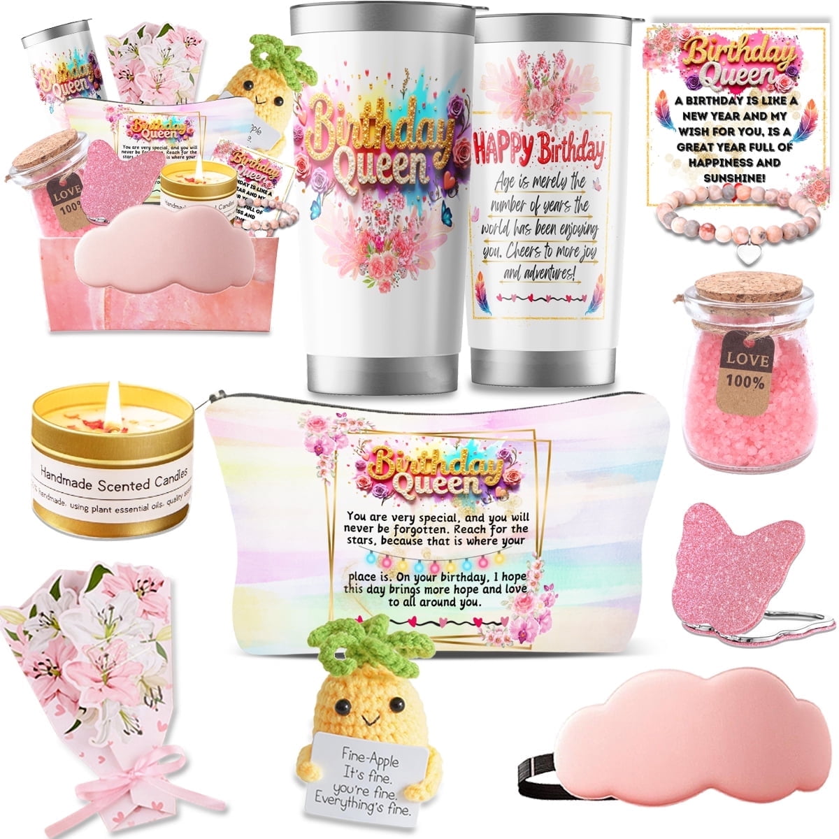 OUO Hooray Birthday Gifts for Women, 9PCS Spa Gift Basket for Mom ...