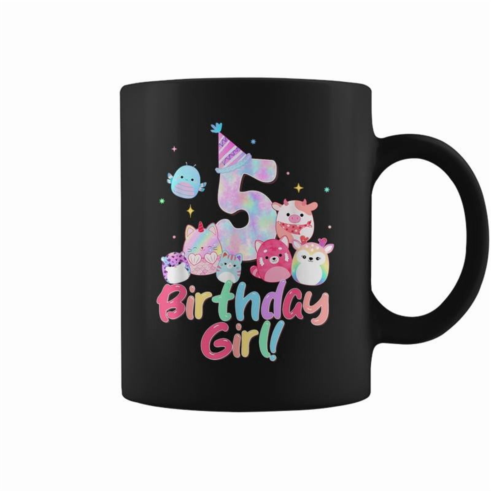 Birthday Girl 5Th Birthday Squish Squad Mallow Girls Coffee Mugs ...