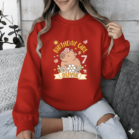 Birthday Girl 7 Capybara Party Celebration Cute Animal Kids Theme ...